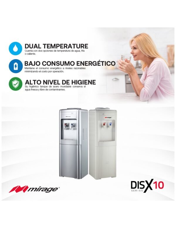 Dispensador Agua Mirage Hermosillo DISX 10 Plateado - Mirage Climas Hmo